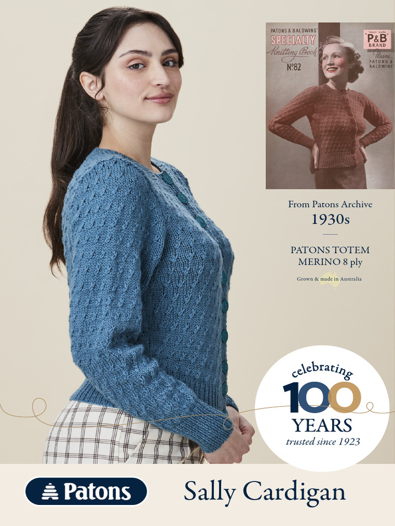 Patons w868 Vintage Sally Cardigan Web Pattern Fa | PDF