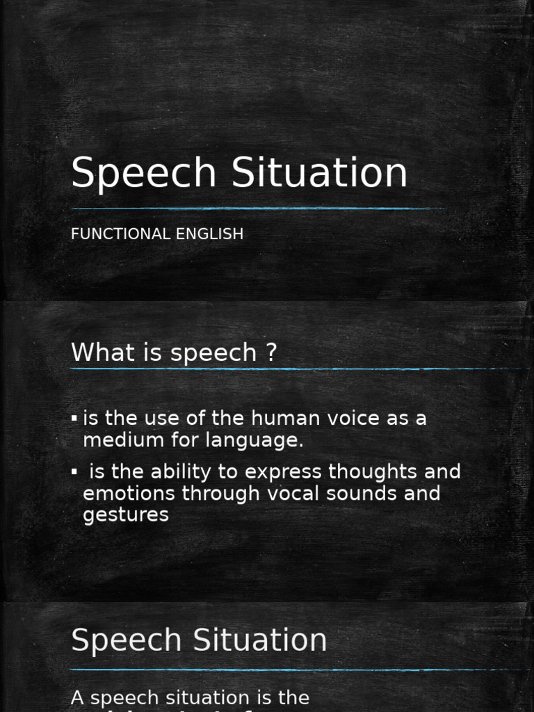 Speech Situation | PDF