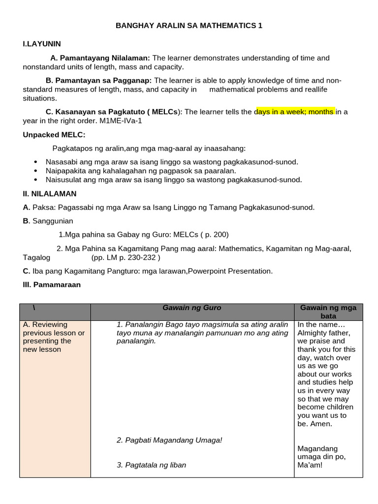 G1 Math DLP For Demo in Cainta | PDF