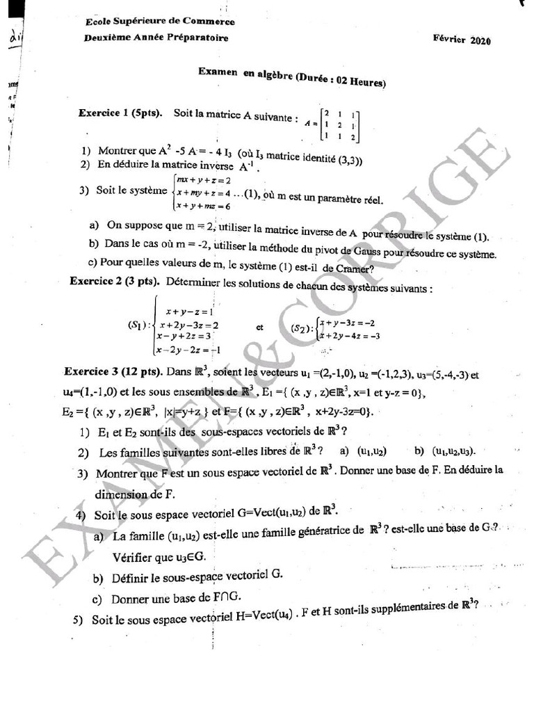 Exercice Corrigé | PDF