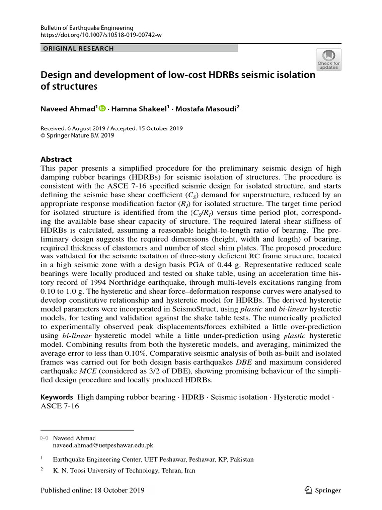 Bulletin of Earthquake Engineering | PDF