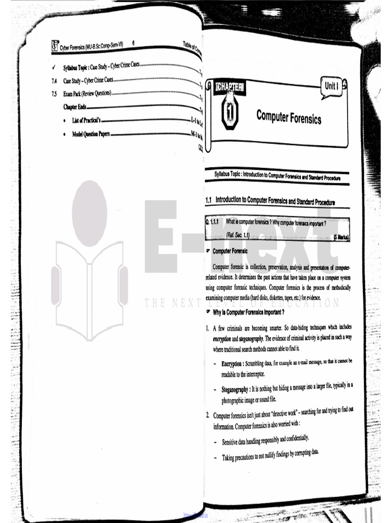 Unit-1.1 Computer Forensics (E-Next - In) | PDF