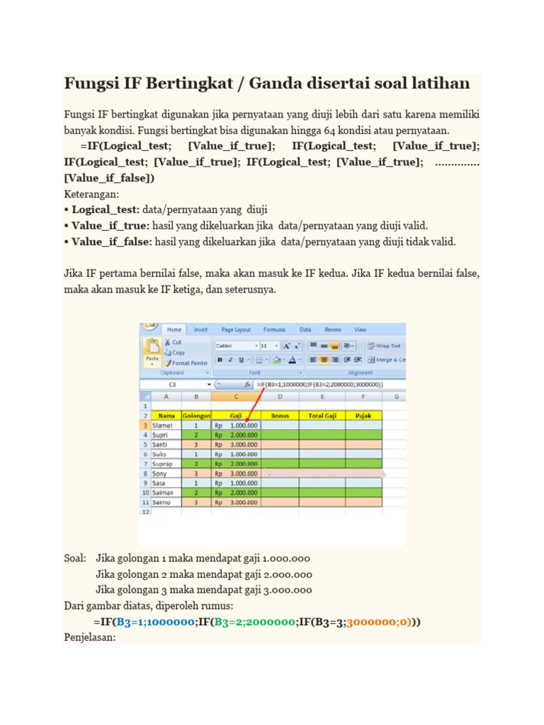 Fungsi If Bertingkat | PDF