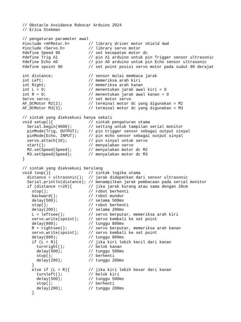 Obstacle Avoidance Robocar Arduino | PDF | Computer Engineering | Equipment