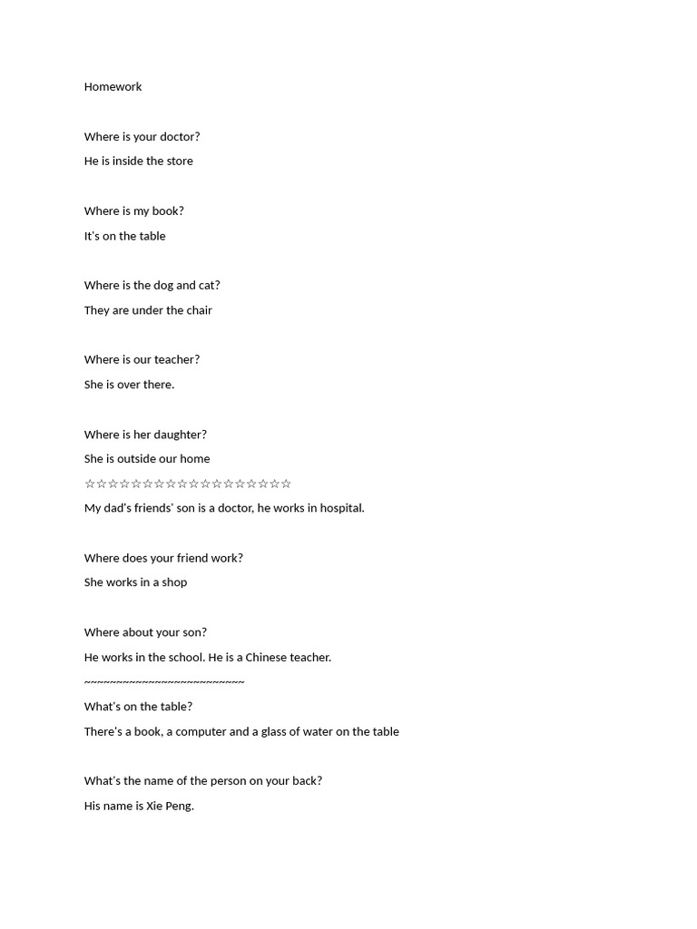 Homework Mandarin | PDF