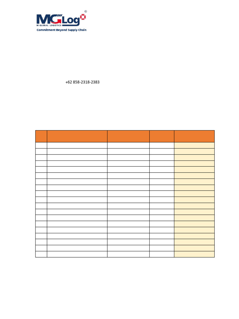 QUOTATION FORM MGLOG - NEW HOPE INDONESIA - MEI 2024 (7) | PDF