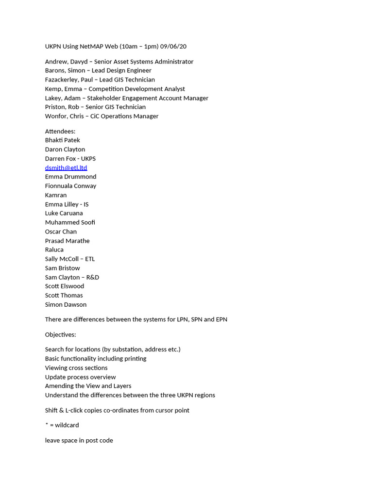 UKPN Using Netmap Notes | PDF