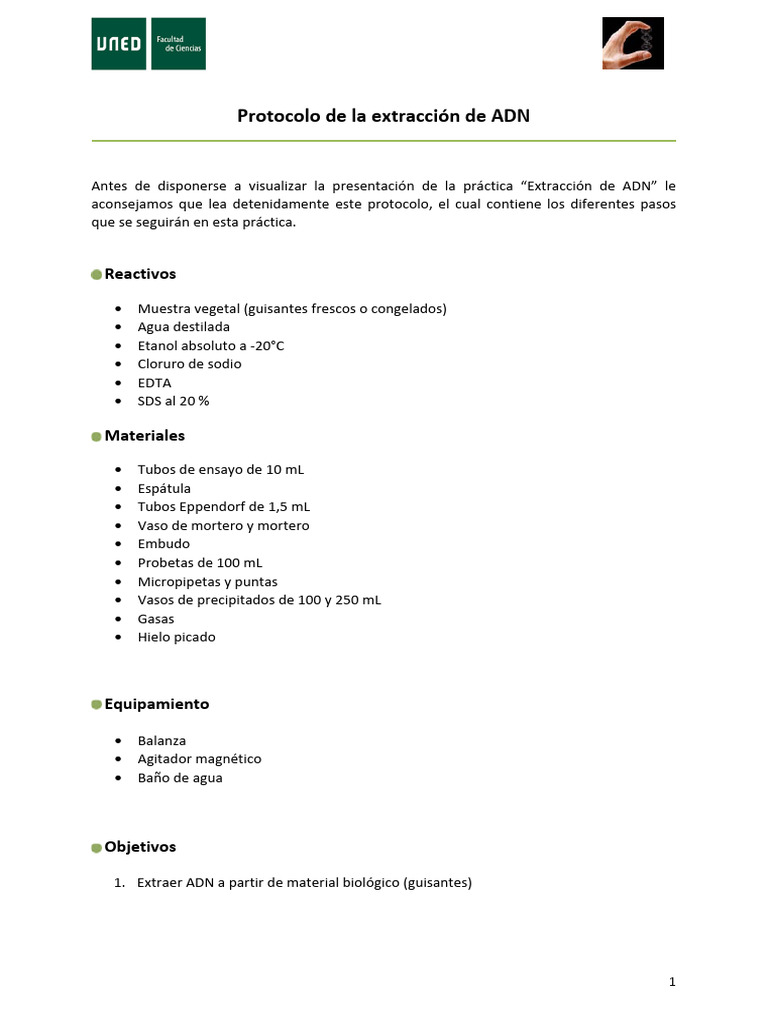 Protocolo Extraccion de ADN | PDF