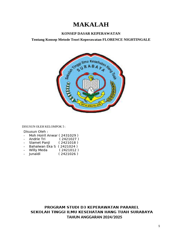 MAKALAH_KONSEP_DASAR_KEPERAWATAN_Tentang (1) | PDF