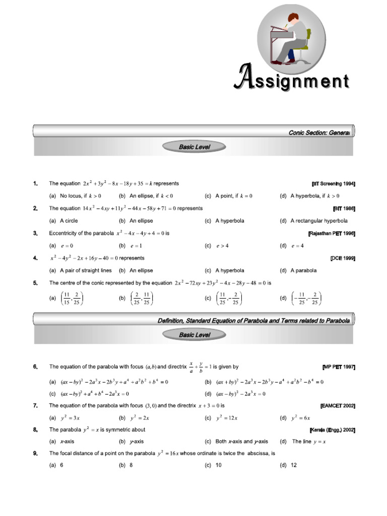 Assignment - Parabola | PDF