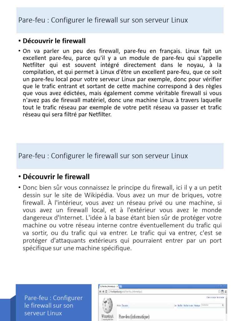 Pare-Feu - Configurer Le Firewall Sur Son Serveur Linux | PDF