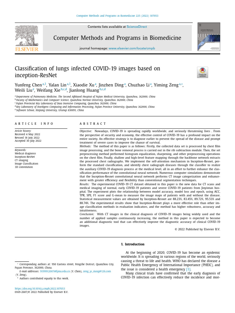 inception ResNet for covid | PDF