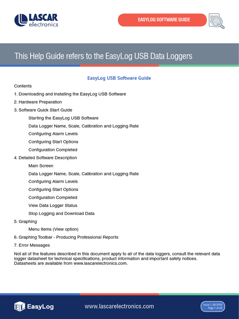 Easylog Software Guide | PDF