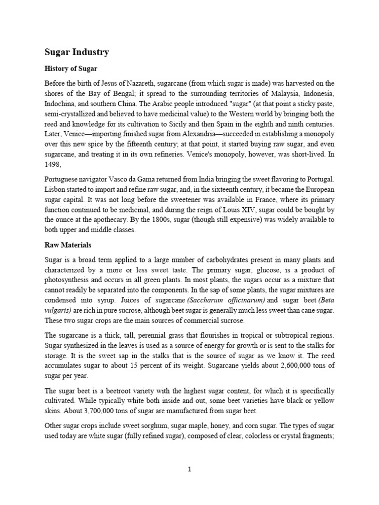 SUGAR INDUSTRY | PDF