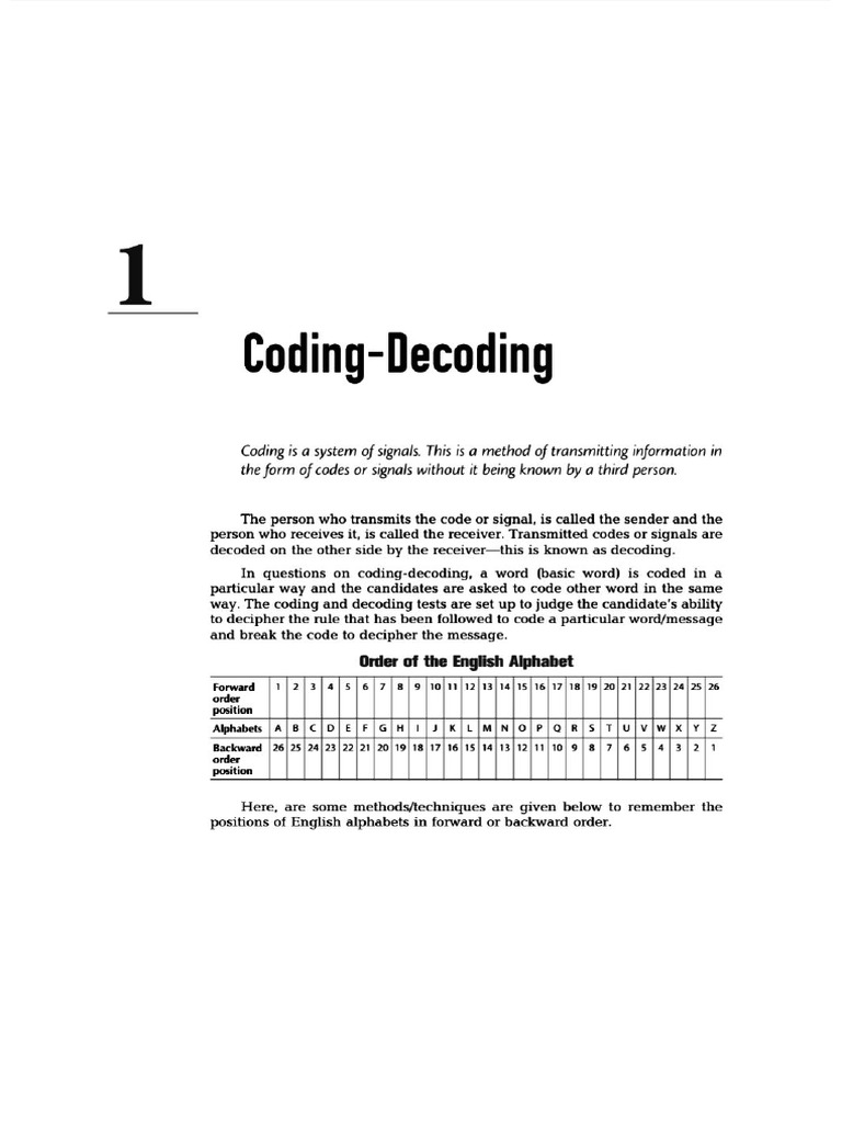 Class 9 and 10 Reasoning (Coding-Decoding) | PDF