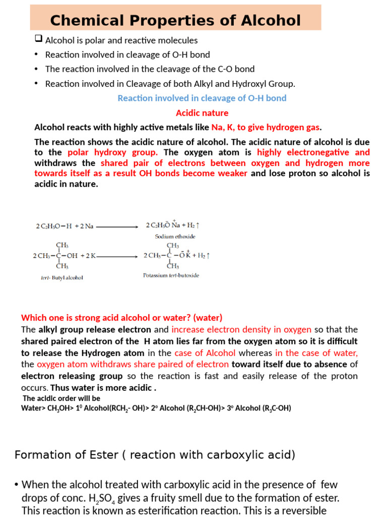 Alcohol PPT 2 | PDF | Ester | Acid