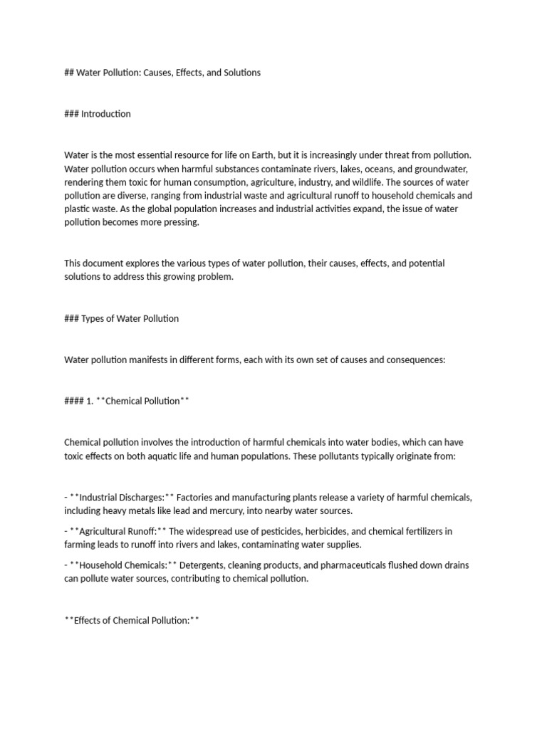 Water Pollution | PDF