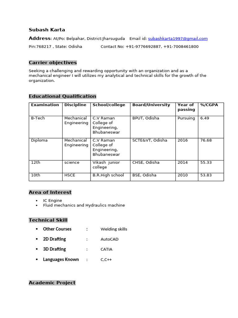 Subash Karta cv2 | PDF