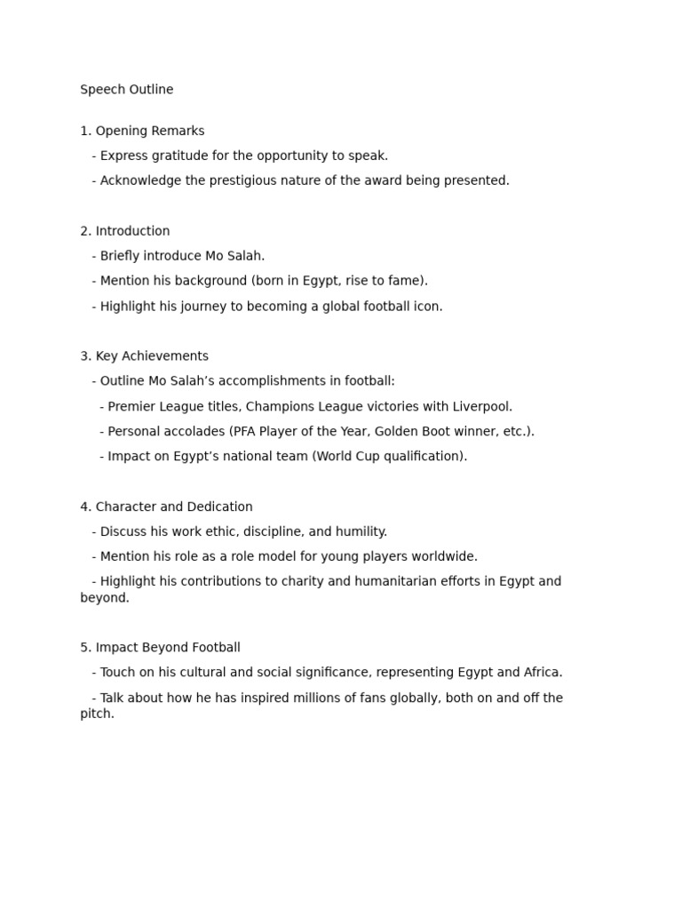 Speech Outline | PDF