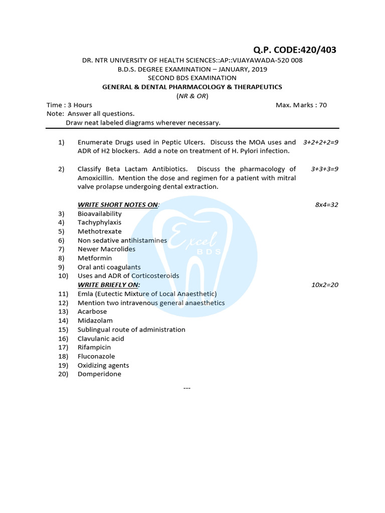 Excel Bds NTR Pharmac Papers | PDF