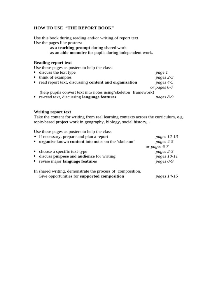 How To Use The Report s#463 | PDF