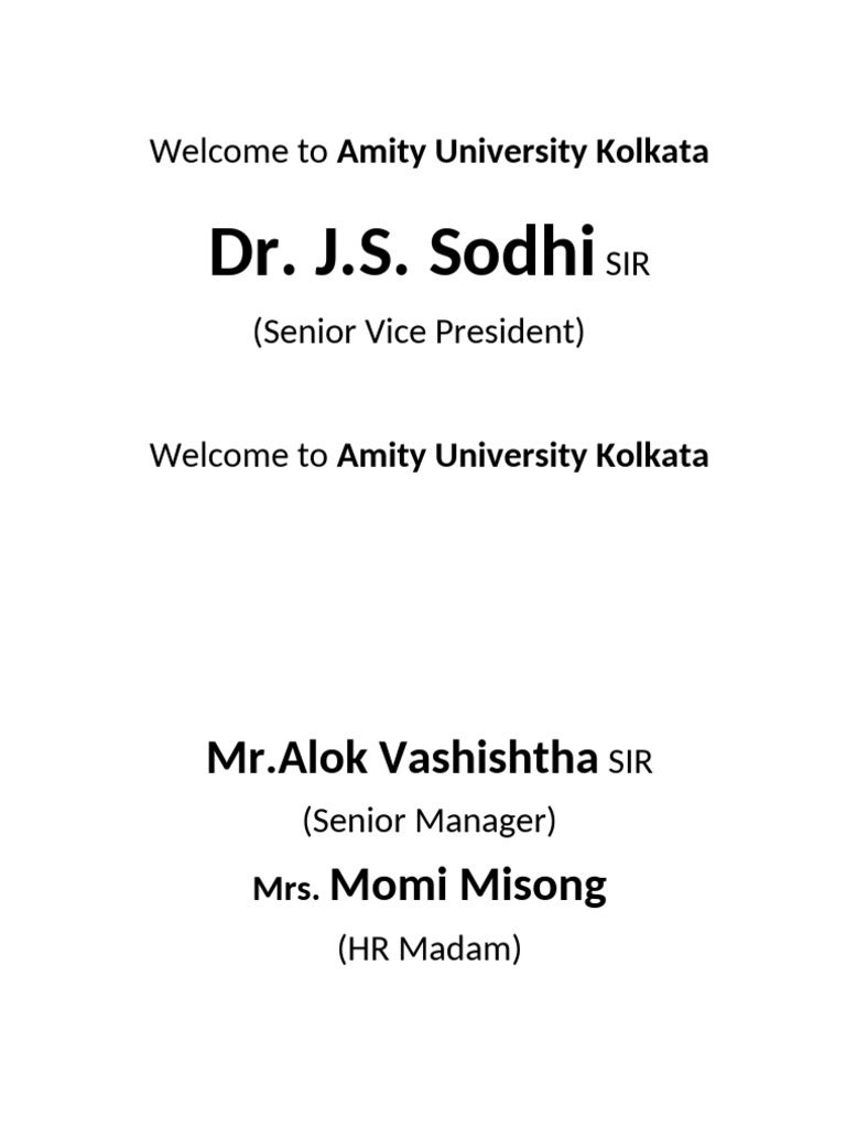 Welcome Sodhi Sir | PDF