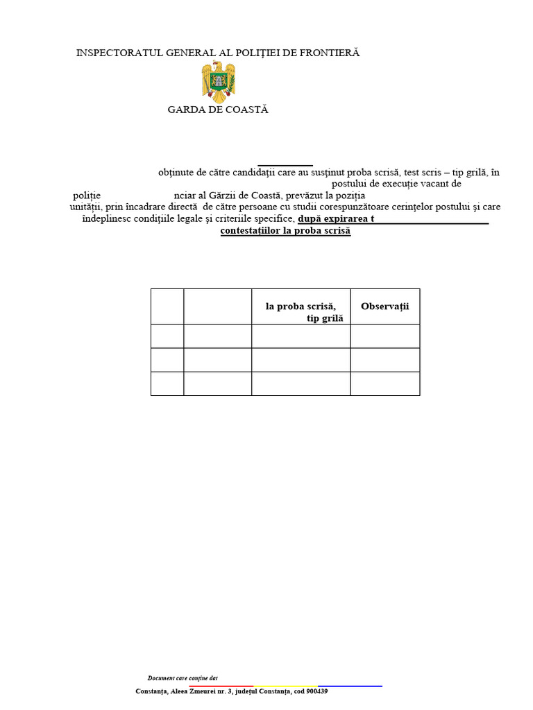 Tabel Rezultate Finale | PDF