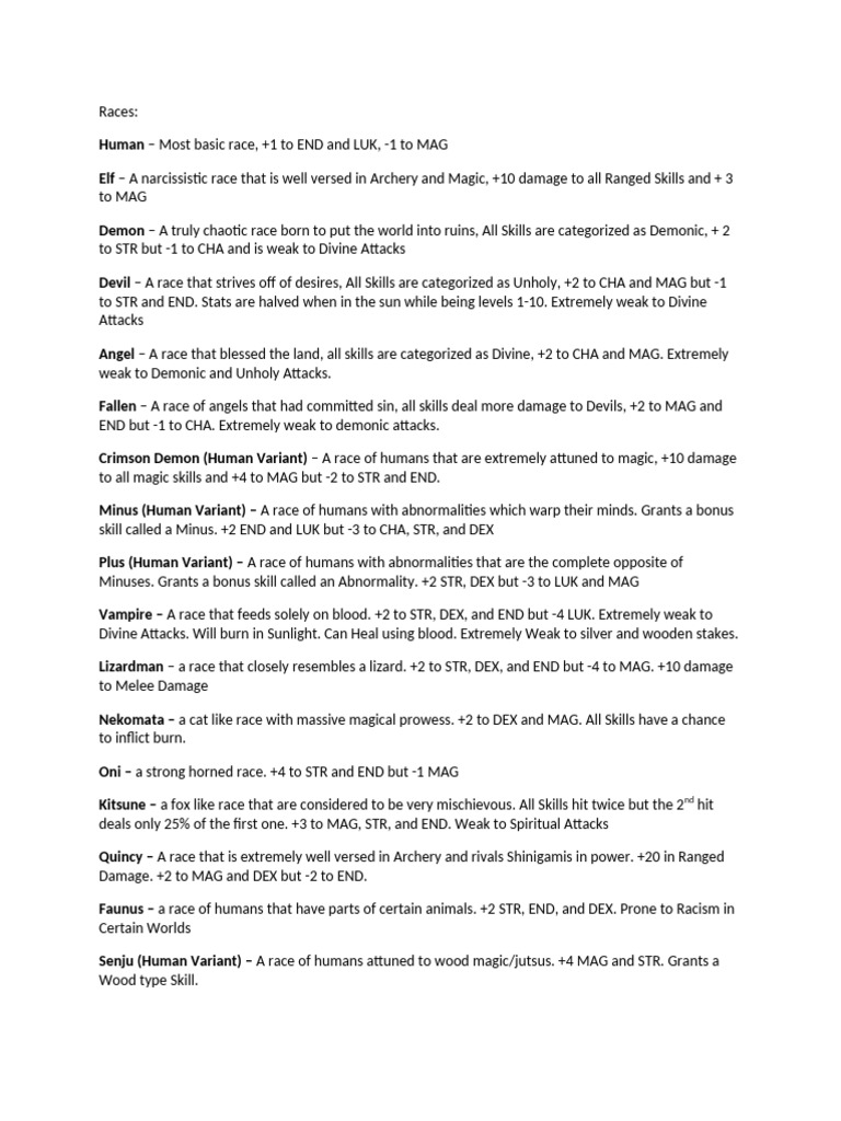Races | PDF