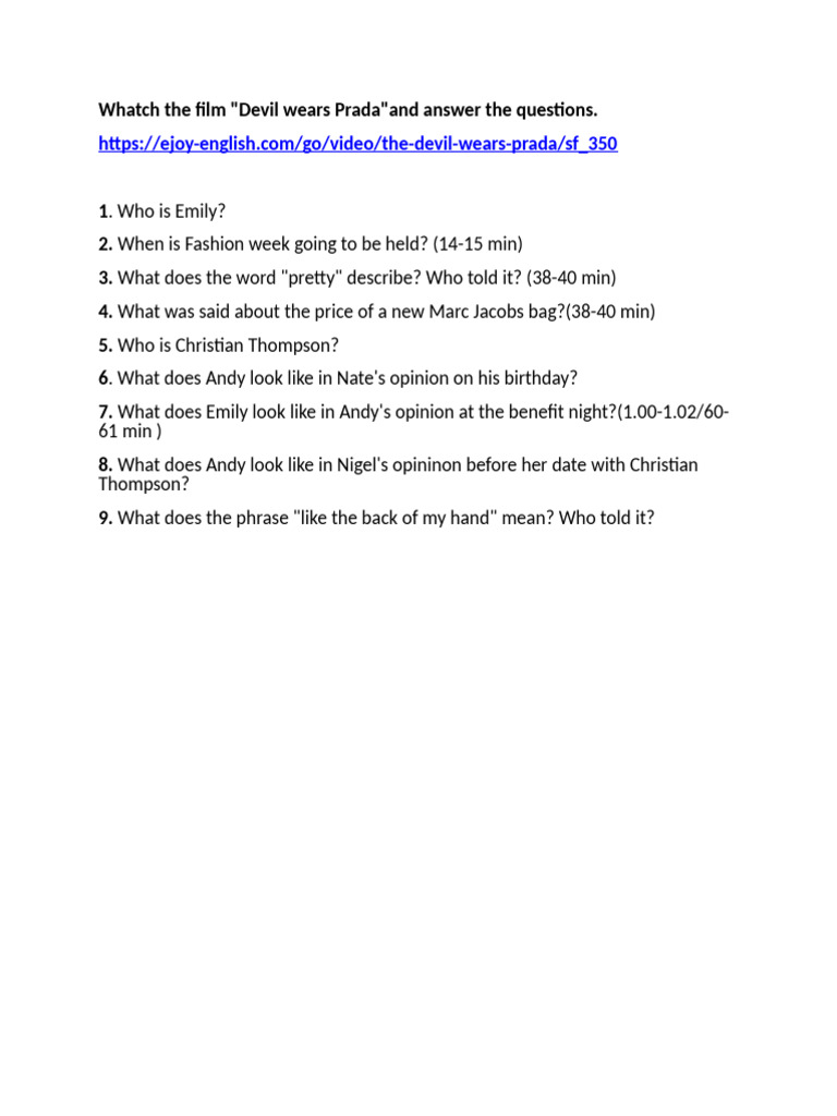 The Devil Wears Prada | PDF