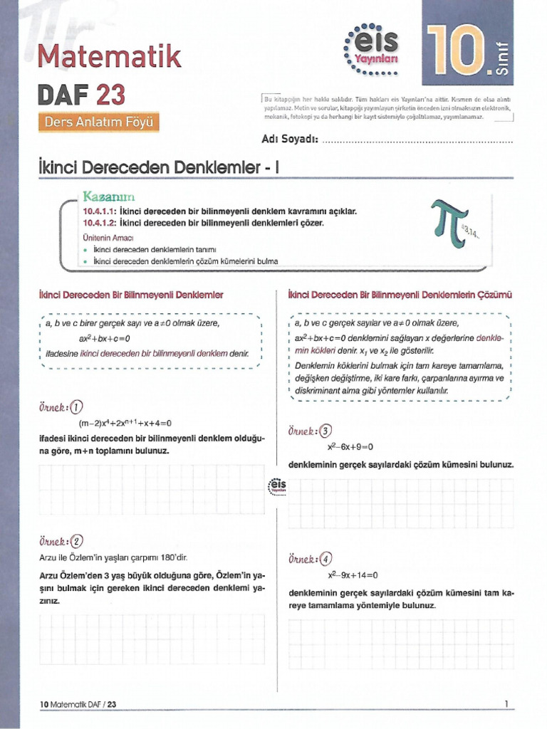Eis 10 Matematik 2 | PDF