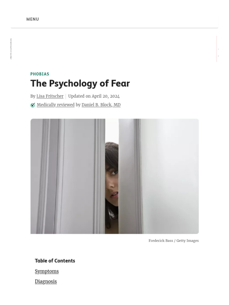 Fear - Definition, Traits, Causes, Treatment | PDF