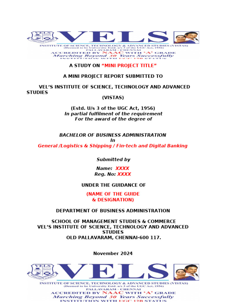 Project Format 2024 | PDF