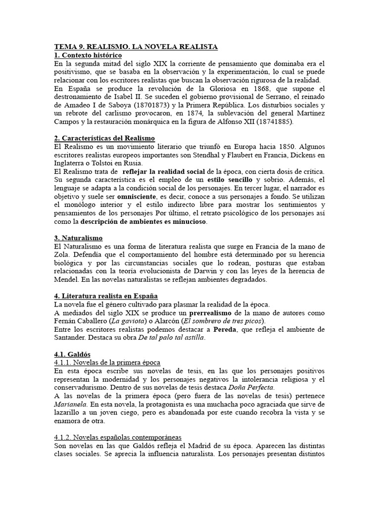 Tema 9. Realismo.doc | PDF
