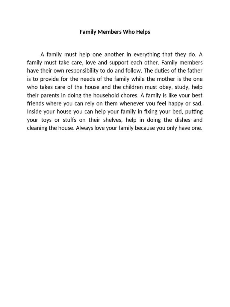 Family Members Who Helps | PDF