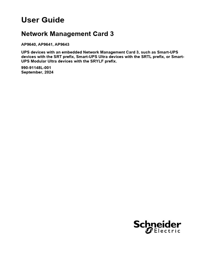 User Guide: Network Management Card 3 | PDF