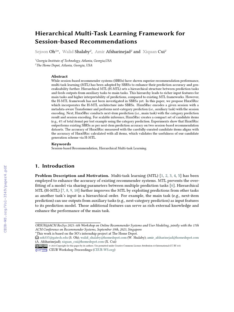 Hierarchical Multi Task Learning Framework For Pdf