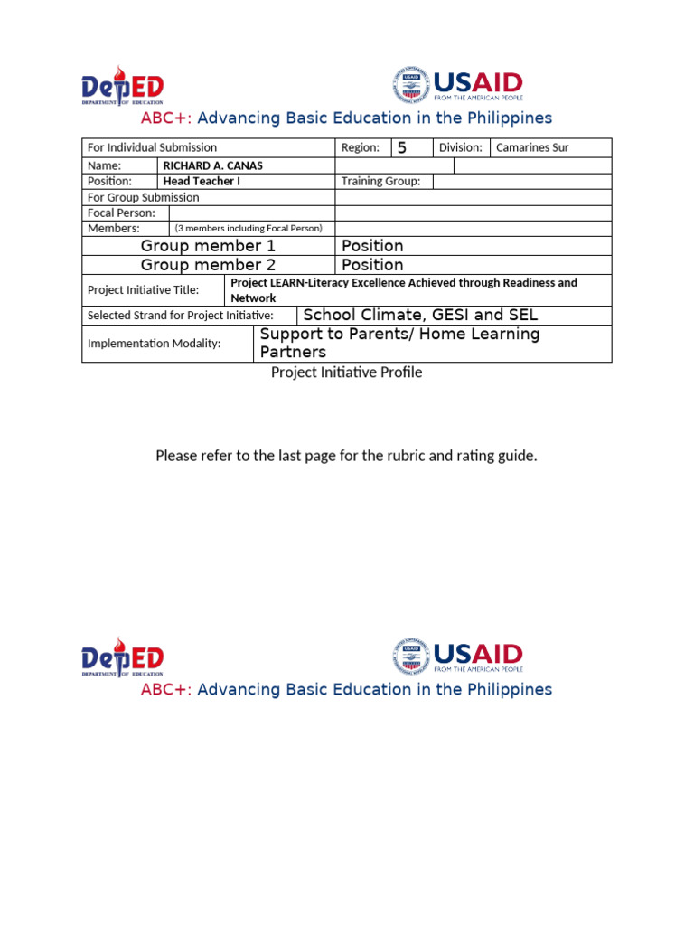 Project Initiative Plan MAMBULO VIEJO ES. 2024 2025 | PDF