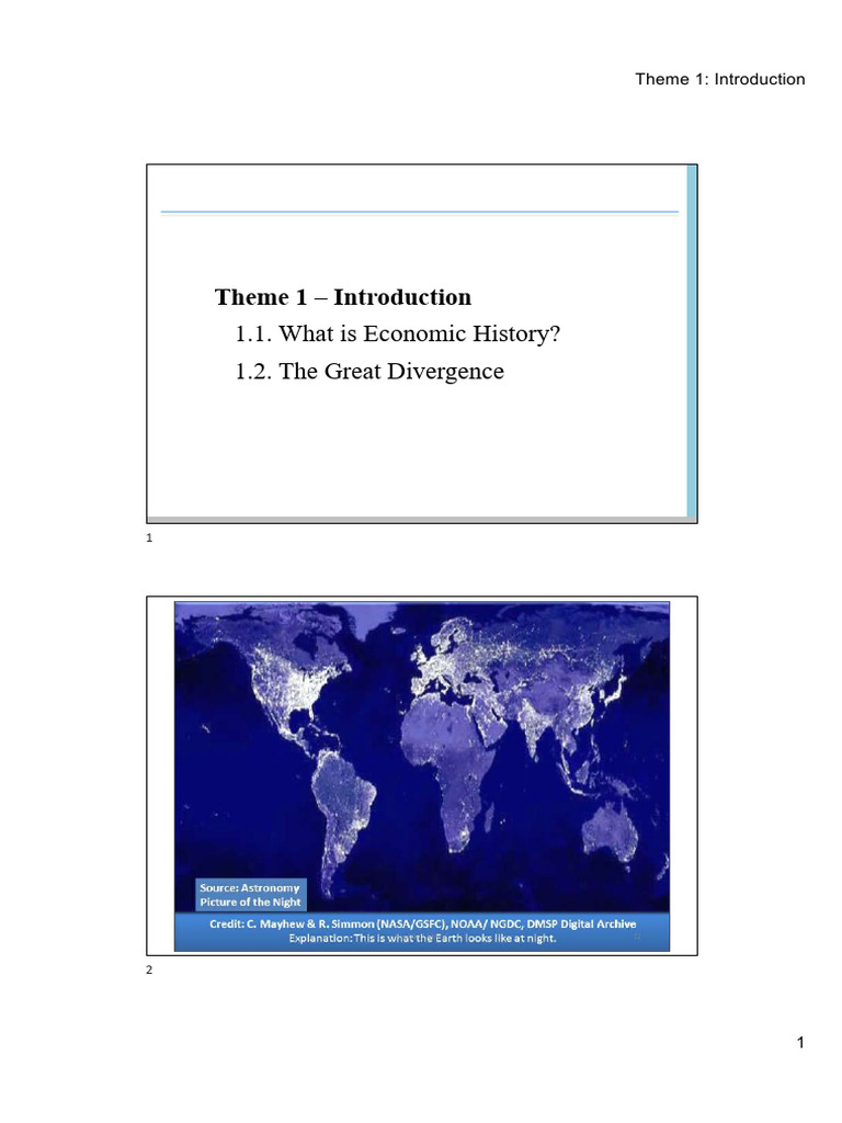 ECONOMIC HISTORY Theme 1 | PDF