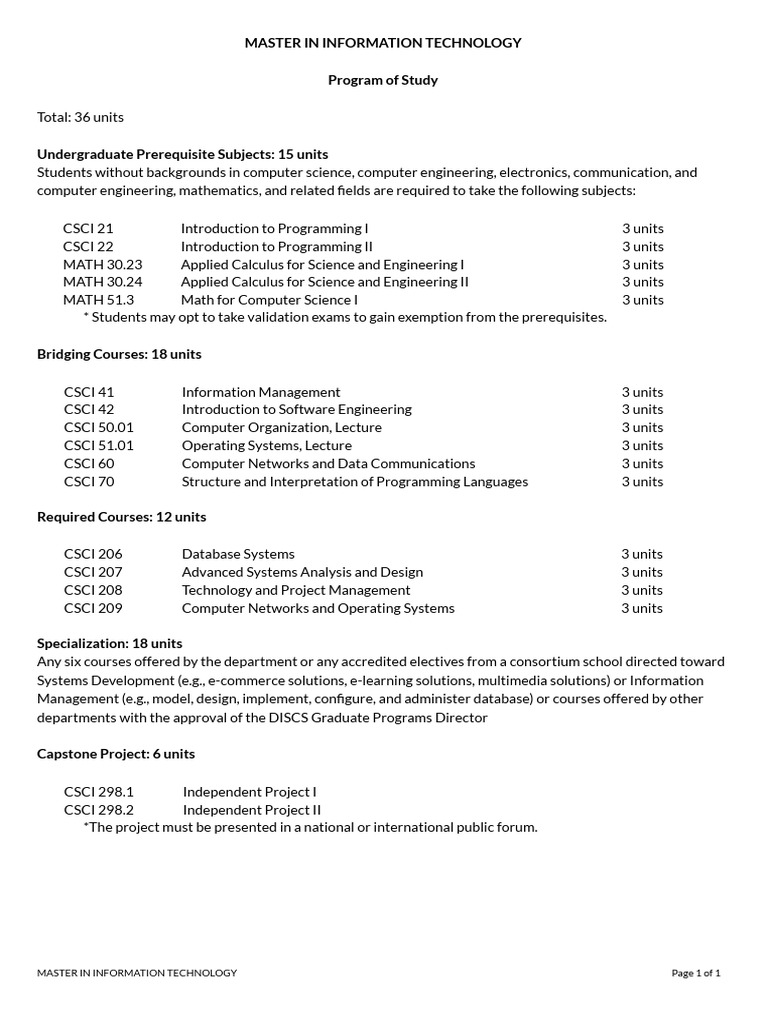 MIT Program of Study | PDF