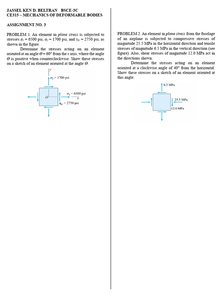 Mechanics Ass3 Jassel | PDF