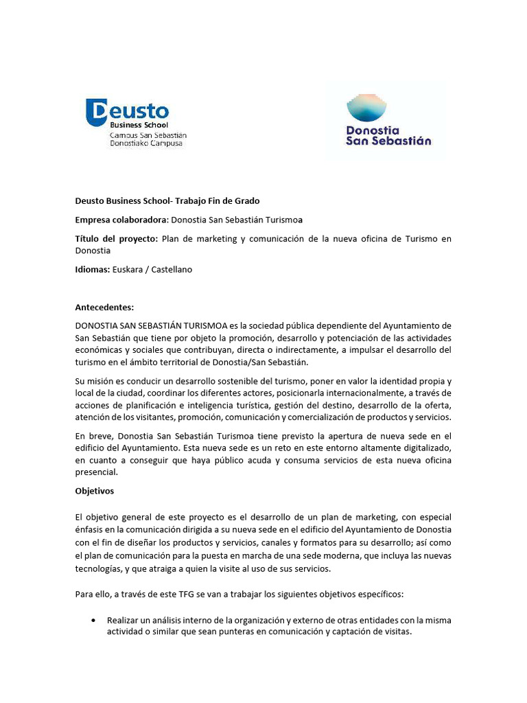 p12 Tfg San Sebastiตn Turismo Tfg Plan Comunicaciขn - dsst | PDF | Marketing | Turismo
