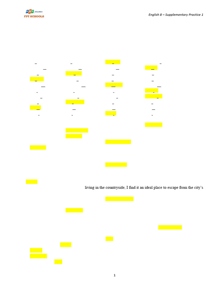 Key - Unit 2 Life in The Countryside | PDF