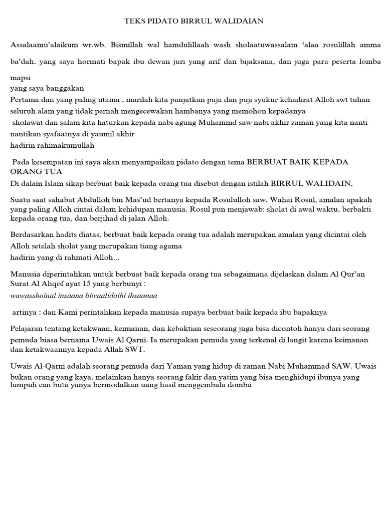 TEKS PIDATO BIRRUL WALIDAIAN - Docx - 20240923 - 152034 - 0000.pdf - 20240930 - 201333 - 0000 | PDF