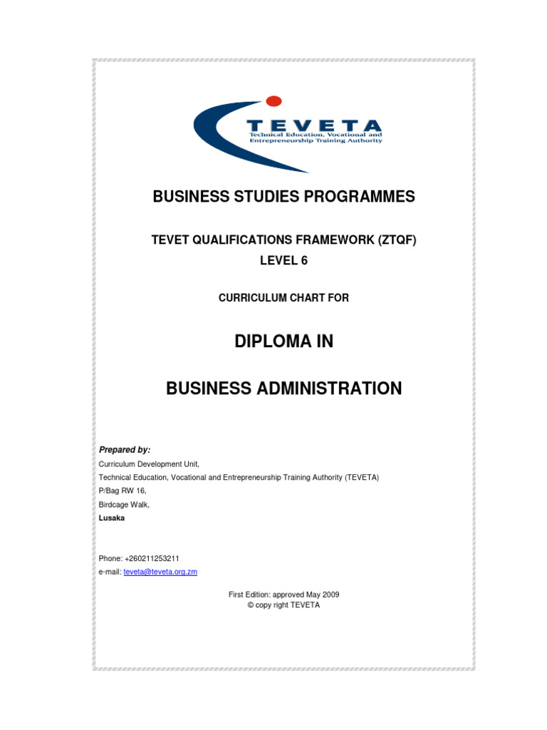 Syllabus - Diploma in Business Administration | PDF