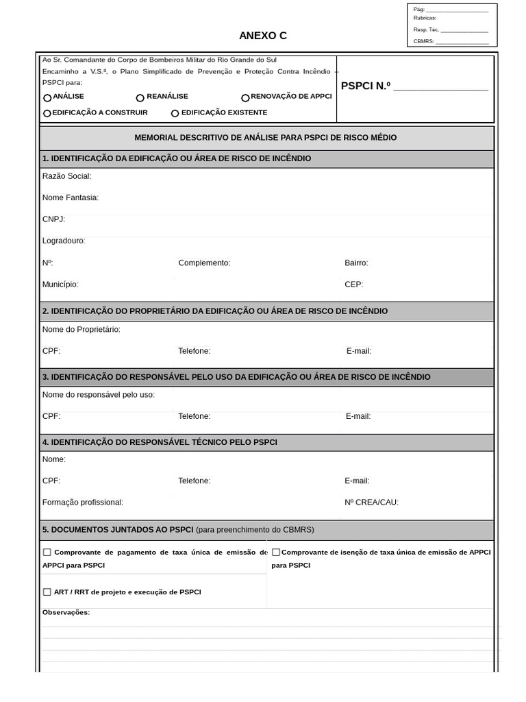 Anexo C - Memorial Risco Médio | PDF