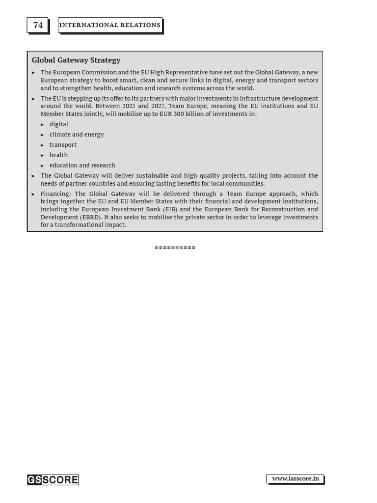 Global Gateway Strategy | PDF