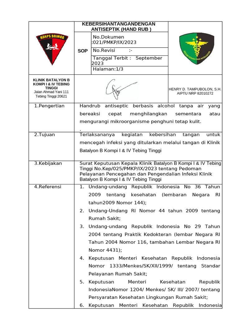 Sop Hand Rub | PDF