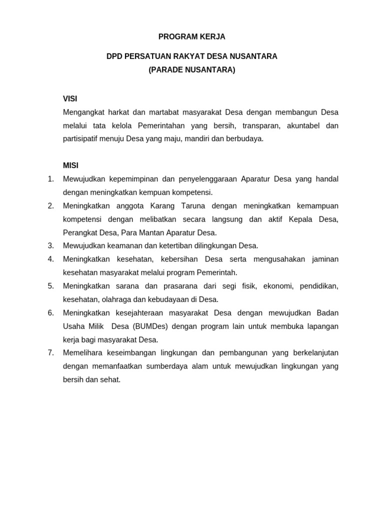 Program Kerja | PDF