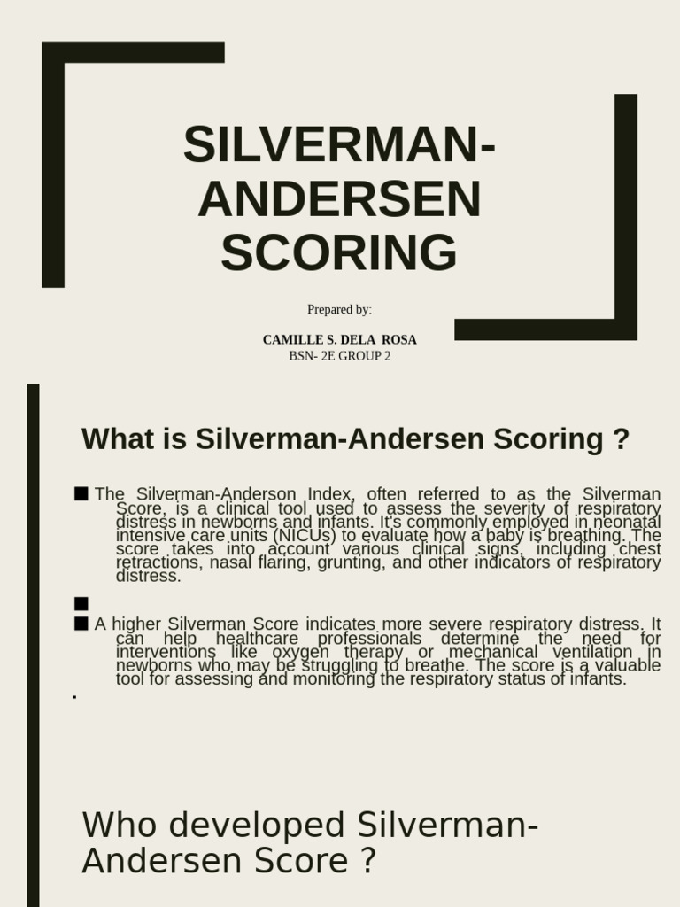 Silverman-Andersen Scoring - Camille S. de La Rosa | PDF
