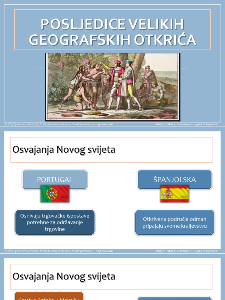 Posljedice Geografskih Otkrića | PDF